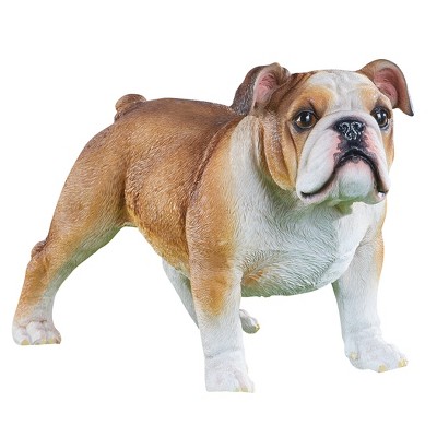 Collections Etc Hand-painted Friendly Bulldog Garden Statue Brown : Target