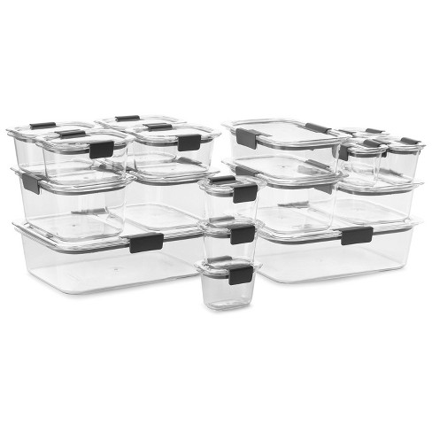 Rubbermaid Brilliance 36pc Plastic Food Storage Container Set: Clear ...