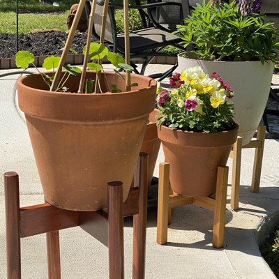 Wooden Plant Stand Antique Mahogany - Flora Home : Target