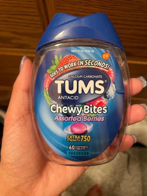Tums Chewy Bites Extra Strength Antacid Assorted Berry 60ct : Target