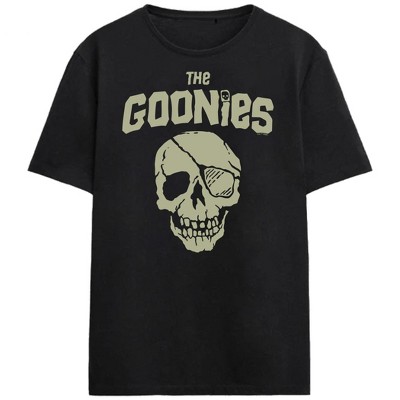 The Goonies Skull With Eye Patch Adult Black Crew Neck Short Sleeve T ...