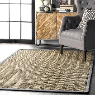 Nuloom Larnaca Seagrass Herringbone Area Rug : Target