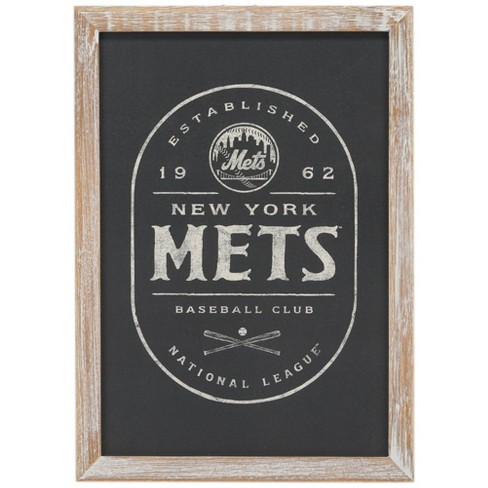 Mlb New York Mets Baseball Framed Wood Sign Panel : Target