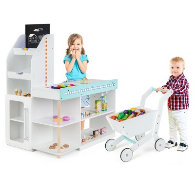 Costway Grocery Store Playset Pretend Play Supermarket Shopping Set ...