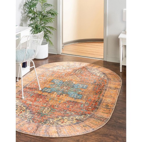 Unique Loom 2' 0 X 3' 1 Peter Timeless Rust Red Oval Area Rug : Target