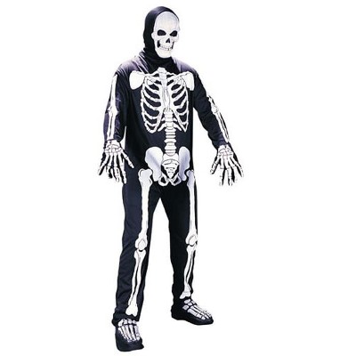 Fun World Mens Skeleton Skin Suit Costume - One Size Fits Most - Black ...