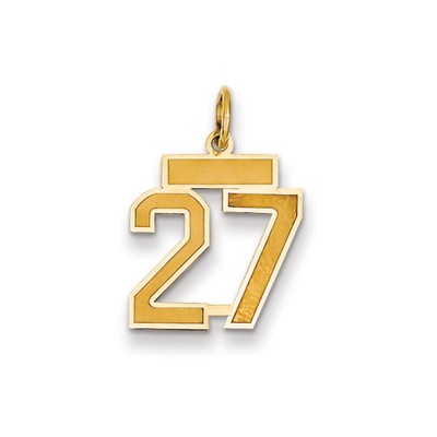 Black Bow Jewelry 14k Yellow Gold, Jersey Collection, Small Number 27 ...