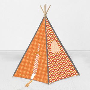 Bacati Mix N Match Orange Gray Chevron Dots Play Tent For Kids toddlers 100 Cotton Percale Fabric Cover Target