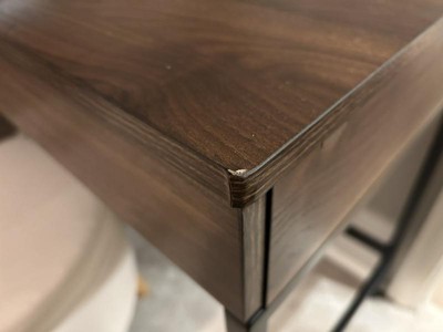 Loring Wood Writing Desk With Drawers And Charging Station Oak ...