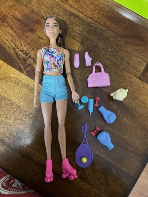 Barbie Wellness Workout Outfit Roller Skates And Tennis With Puppy : Target