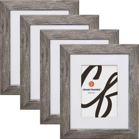 Craig Frames 5x7 Inch Gray Barnwood Picture Frame Set Matted For A 4x6 ...