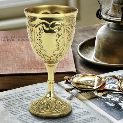 Design Toscano The King's Royal Chalice Embossed Brass Goblet : Target