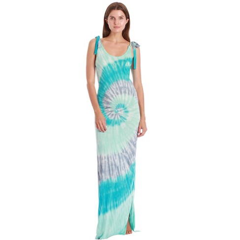Riviera Sun Womens Tie Dye Maxi Dress - Side Slit Knit Sundress For ...