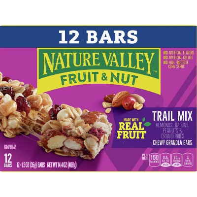 Nature Valley Fruit & Nut Trail Mix Bars - 14.4oz/12ct : Target