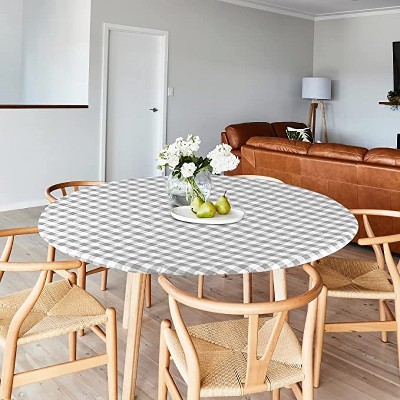 Round Tablecloth -fitted With Elastic, Vinyl With Flannel Back, 30 ...