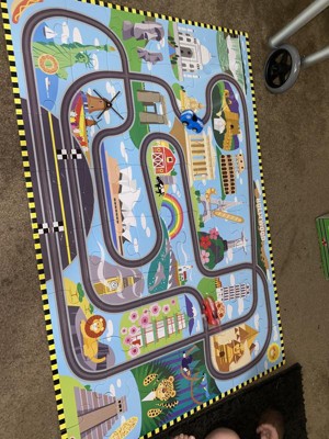 Melissa & Doug Race Around The World Tracks Cardboard Jigsaw Floor ...