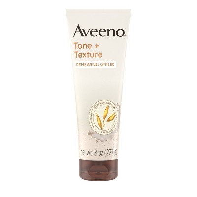 Aveeno Tone + Texture Renewing Fragrance-free Body Scrub - 8oz : Target