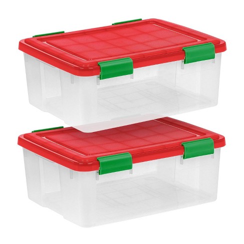 Iris 2pk 30qt Weatherpro Holiday Storage Totes : Target