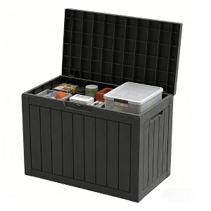 45 Gal. Black Resin Storage Deck Box for Outdoor Indoor : Target