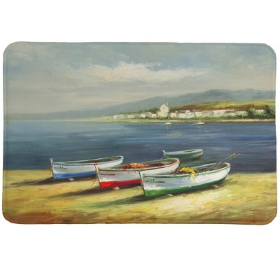 Laural Home Boats On The Beach 20"w X 30"l Memory Foam Rug : Target