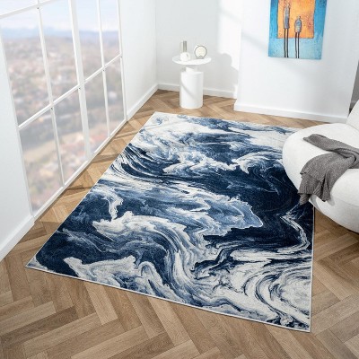 Luxe Weavers Marble Abstract Clouds Area Rug,blue,2'x3' : Target