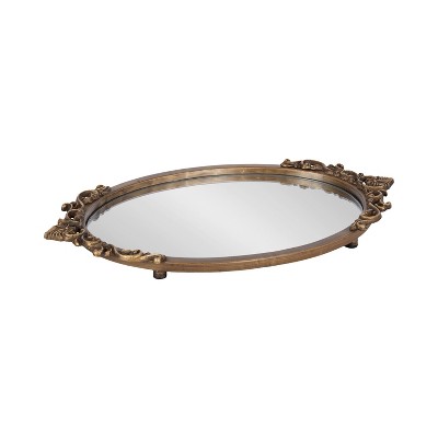 Kate And Laurel Arendahl Mirrored Decorative Tray, 17x10, Gold : Target