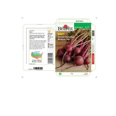 Burpee Beet Detroit Dark Red Medium Top Vegetable Seeds : Target