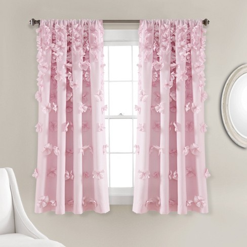 63"x54" Riley Window Curtain Panels Lilac Purple - Lush Décor: Light ...