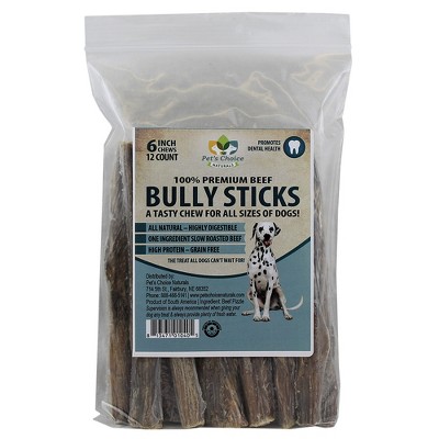 Pet's Choice Premium All Natural 6 Inch Bully Sticks Dog Treats 25 Pack ...