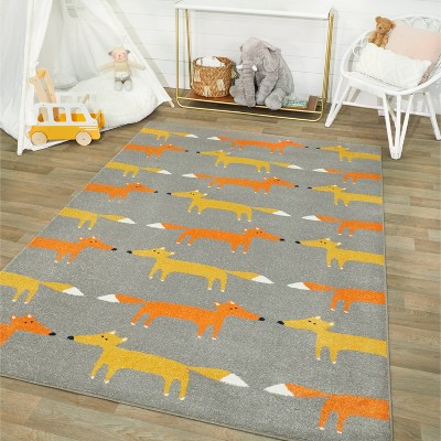 5'3"x7' Phoebe Triangle Kids' Rug Gray - Balta Rugs : Target