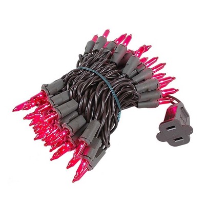 Novelty Lights Pink 100 Light Incandescent Mini Christmas String Lights ...