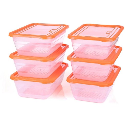 Food Storage Containers (medium 3l, 3 Pack) (orange) : Target