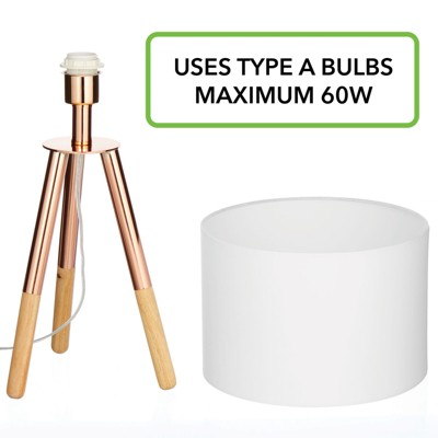 Mdesign Metal And Wood Tripod Table Lamp : Target