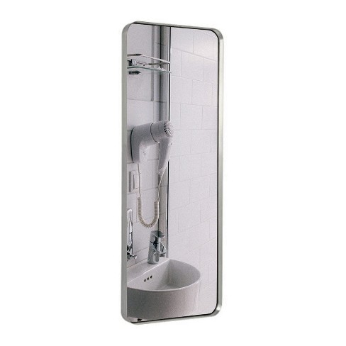Hamilton Hills 18''x 48'' Metal Silver Frame Mirror For Bathroom ...