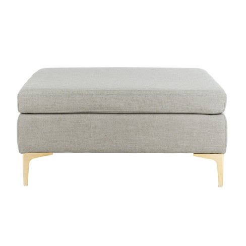 Giovanna Square Ottoman - Light Gray/brass - Safavieh : Target