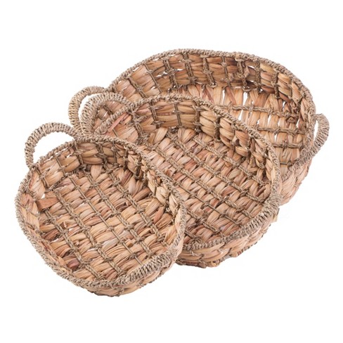 Vintiquewise Seagrass Fruit Bread Basket Tray With Handles : Target