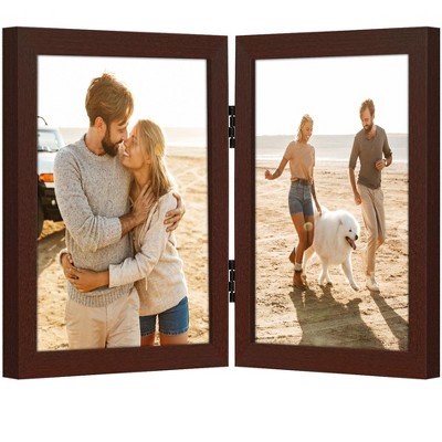 Americanflat 8x10 Hinged Picture Frame For 2 Photos - Mahogany : Target