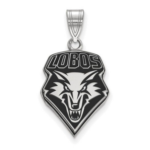 Black Bow Jewelry Sterling Silver New Mexico Lobos Ncaa Large Pendant ...
