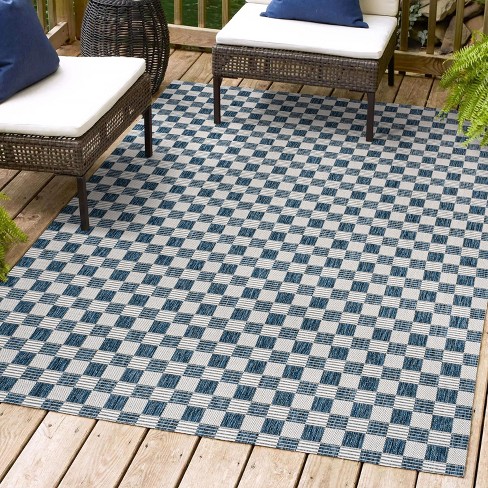 Aimee Traditional Cottage Checkerboard Navy/cream 5 Ft. X 8 Ft. Indoor ...