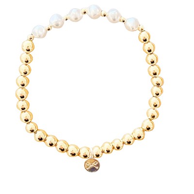 Bits & Bows Girls' Golden Hour Bracelet, Gold/White : Target