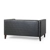 Rockney Contemporary Upholstered Tufted Loveseat Midnight Black/brown ...