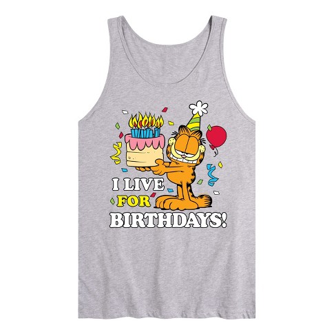 Men's - Garfield - I Live For Birthday's Graphic Tank Top : Target