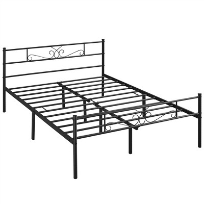Yaheetech Simple Metal Bed Frame With Headboard&footboard Slatted Bed ...