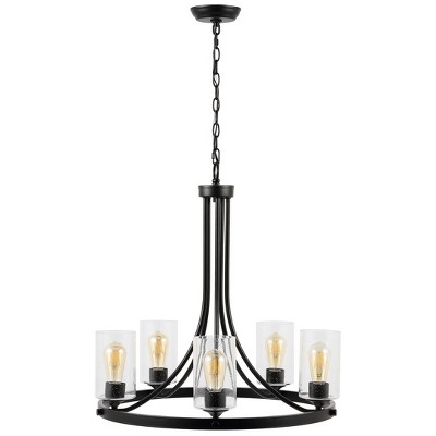 Tangkula Modern Elegant Crystal Chandelier Ceiling Light Fixture With 6 ...