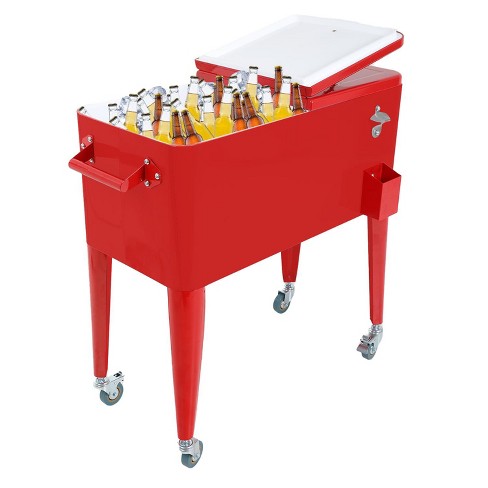Fdw Cooling Bin 80 Quart Outdoor Cooler Cart Rolling Cooler Bin With ...