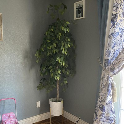 6' Artificial Ficus Tree In Metal Container Green - Lcg : Target