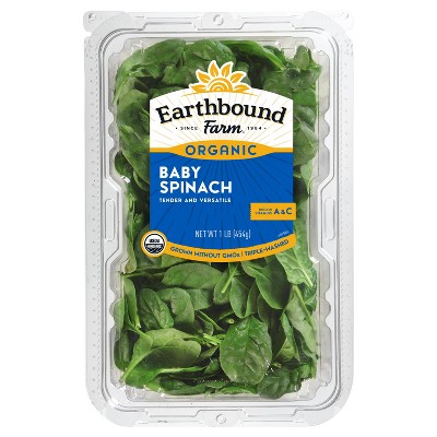 Earthbound Farm Organic Baby Spinach – 1lb Package – Target Inventory ...