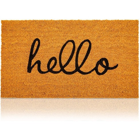 Juvale Hello Welcome Coco Coir Mat, Nonslip Outdoor Natural Door Mat ...