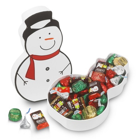 Christmas Candy Snowman Gift Box 1/2lb Hershey's Holiday Chocolate Mix ...