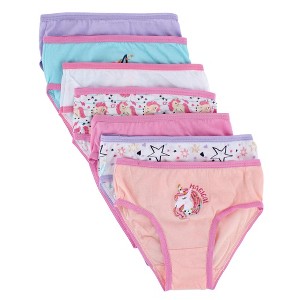 CTM Girl's Unicorn Assorted Cotton Briefs Underwear (7 Pack) : Target